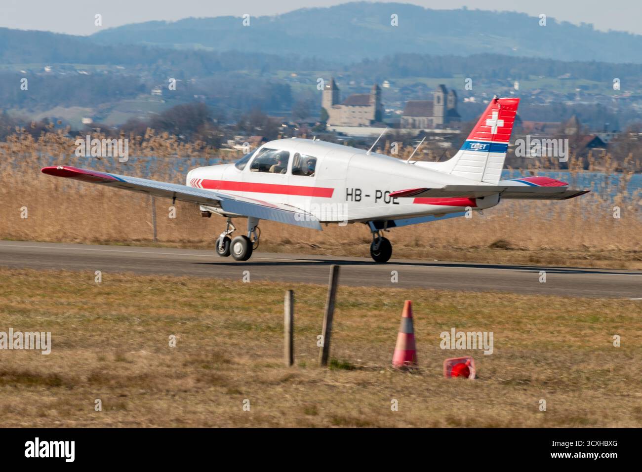 Wangen-Lachen, Switzerland, March 8, 2025 HB-POE Piper Cadet propeller ...