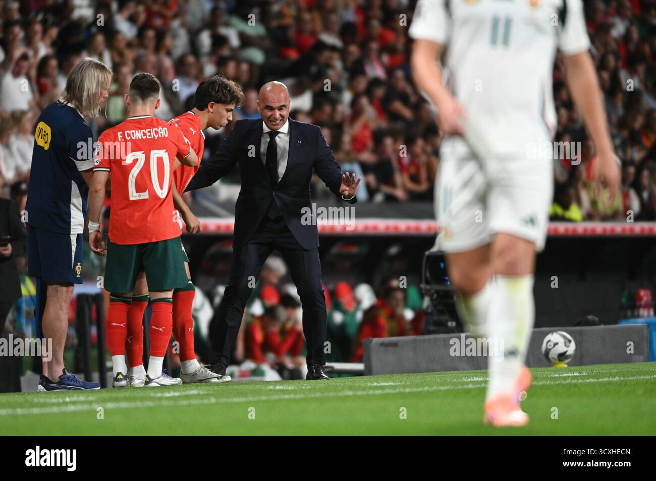 Lisbon, Portugal. 14 October 2025. Roberto Martínez coach of Portugal ...