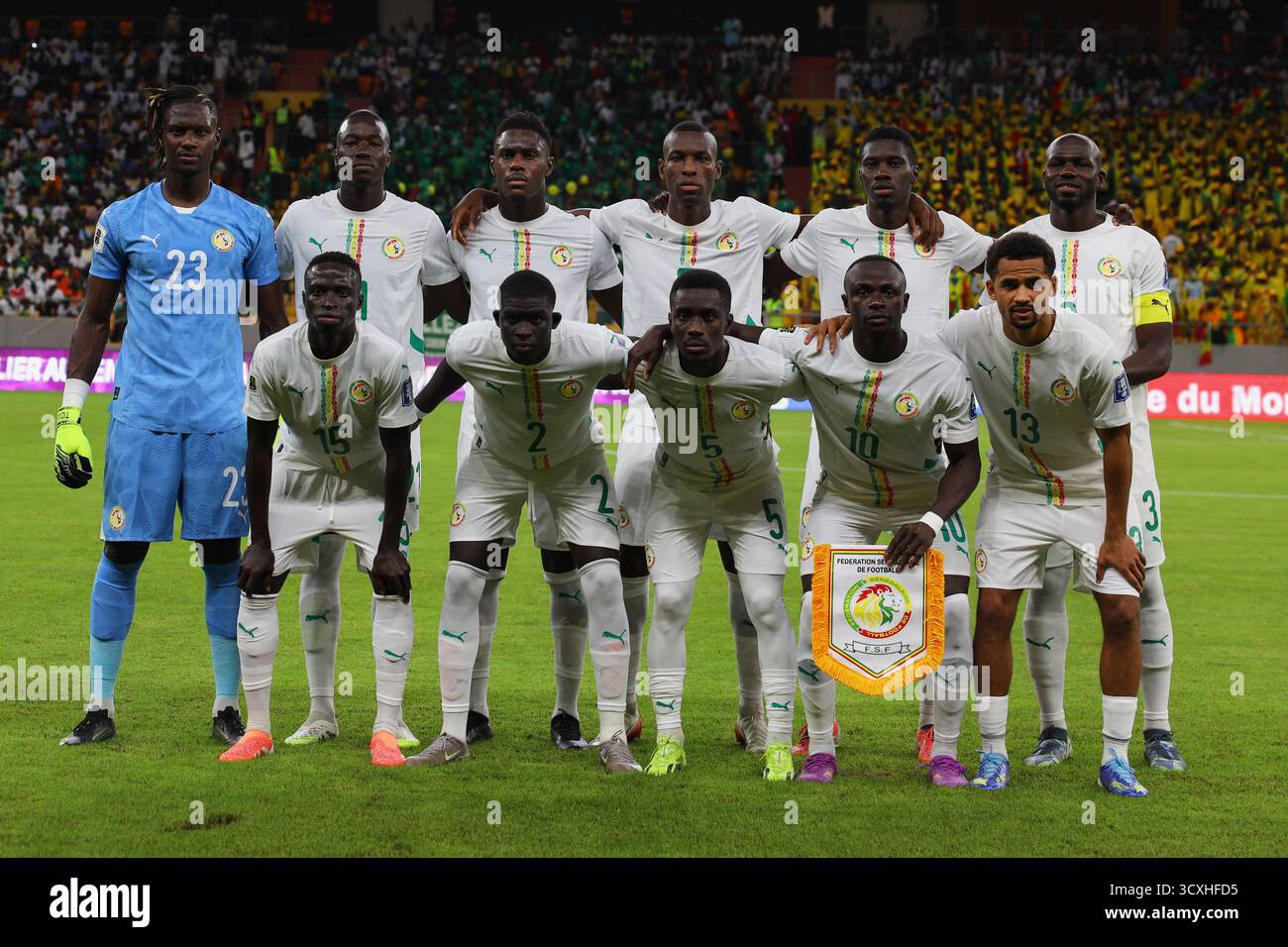 Senegal's players pose before the start of a World Cup Group B ...