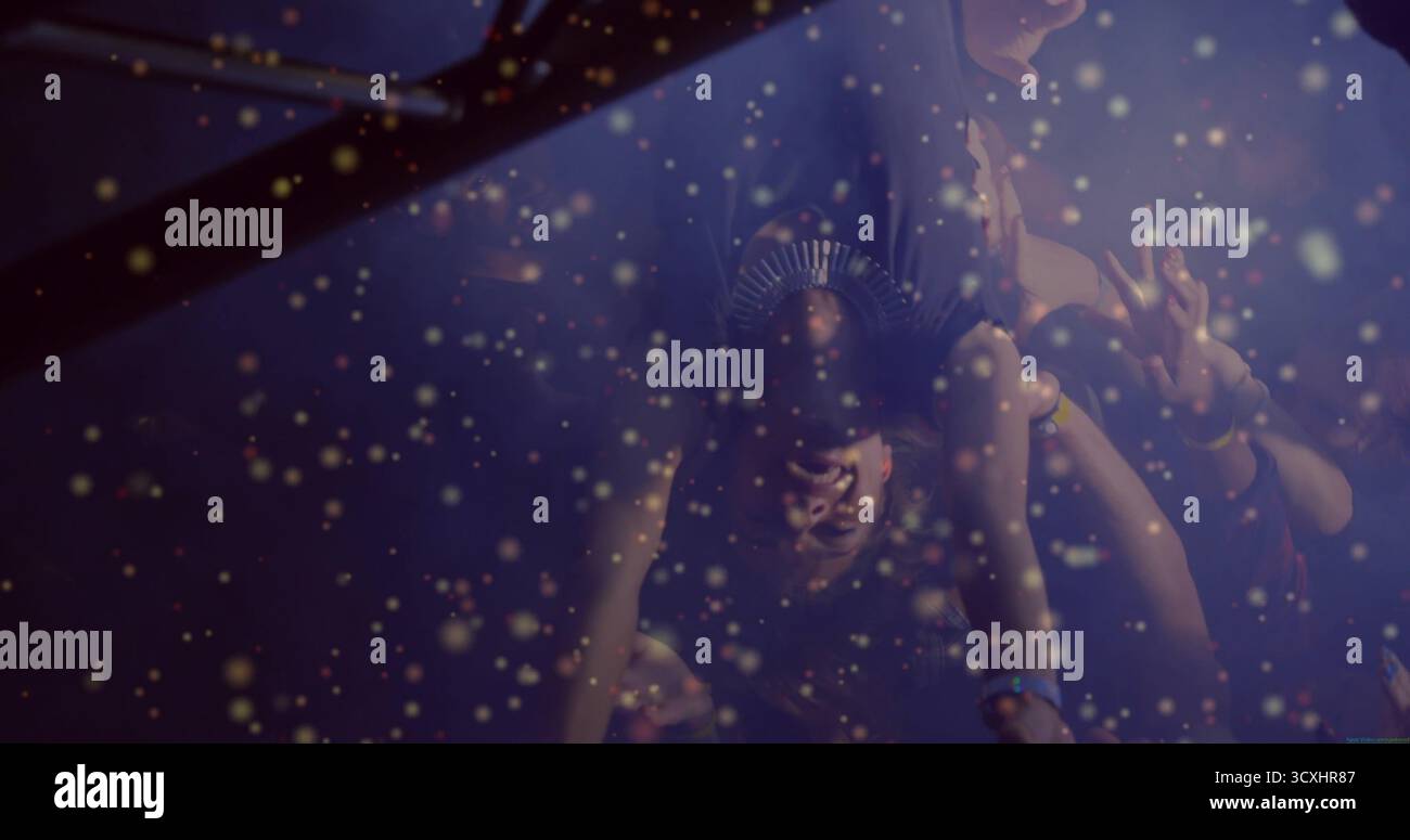 Dark stage drifting golden particles hi-res stock photography and ...