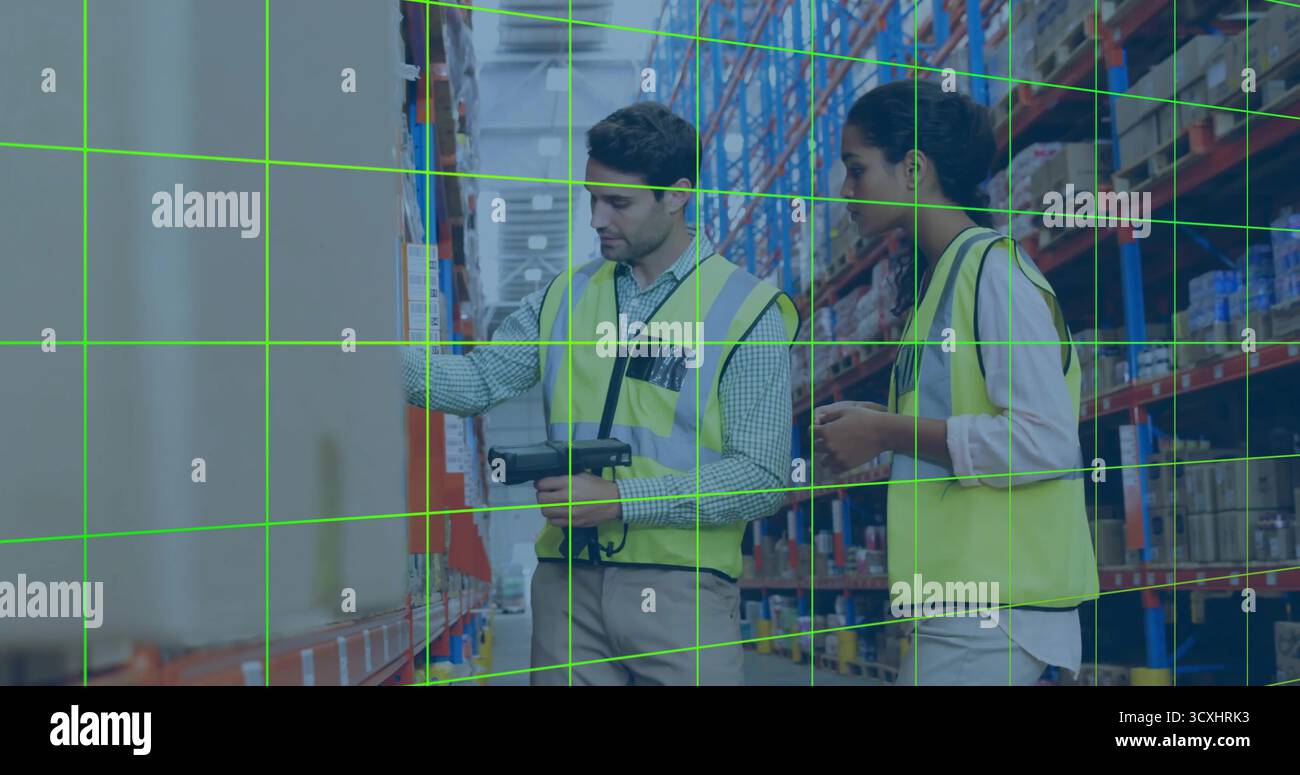 Warehouse workers verifying logistics hi-res stock photography and ...