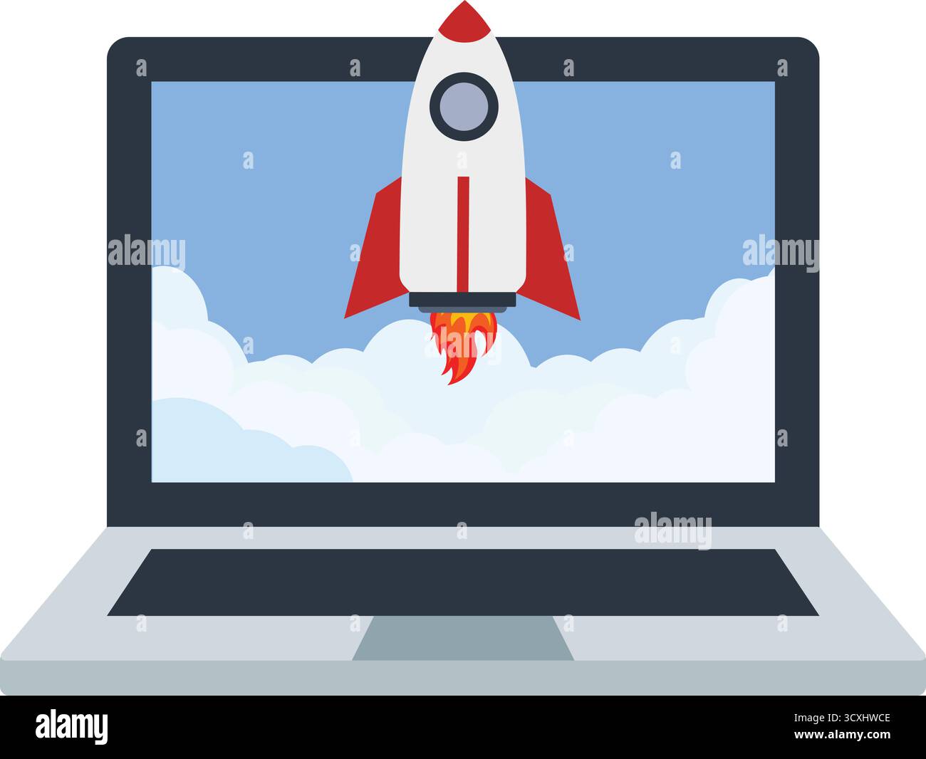 Computer screen spaceship flying Stock Vector Images - Alamy