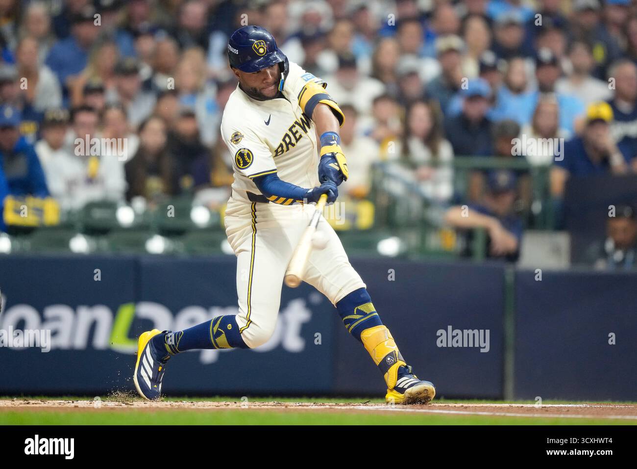 Milwaukee Brewers' Jackson Chourio hits a home run against the Los ...