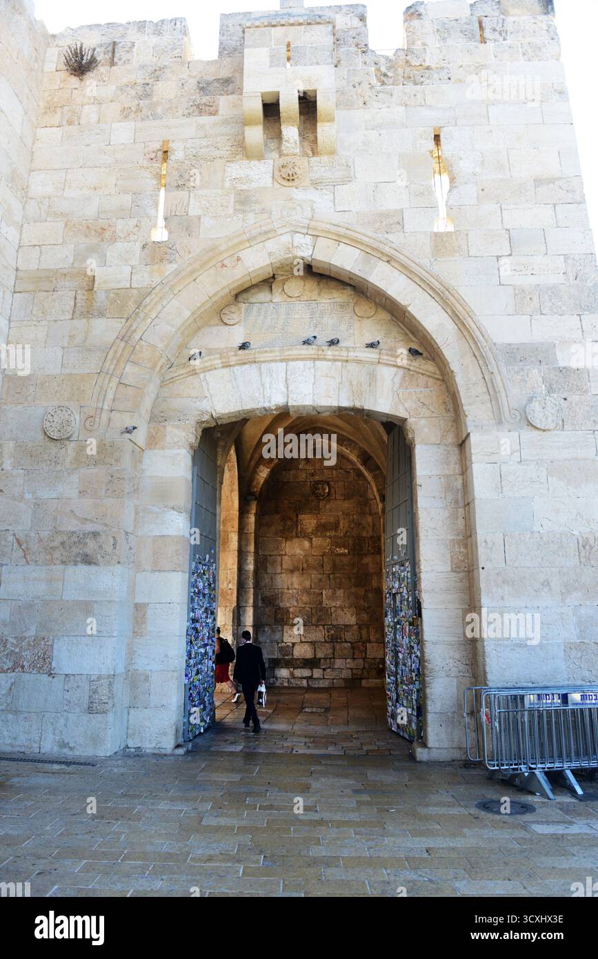 Jaffa gate is one of the seven gates of the old city of Jerusalem Stock ...