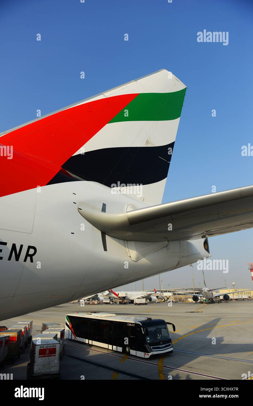 Emirates Airlines planes at Dubai International Airport Stock Photo - Alamy