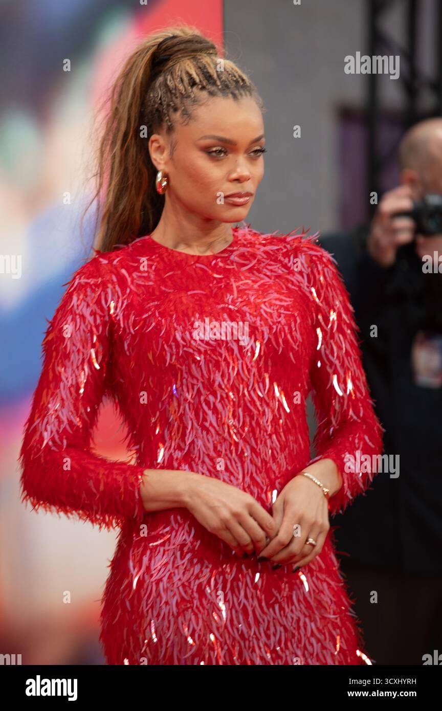 London, United Kingdom. 14th October 2025. Andra Day on the red carpet ...