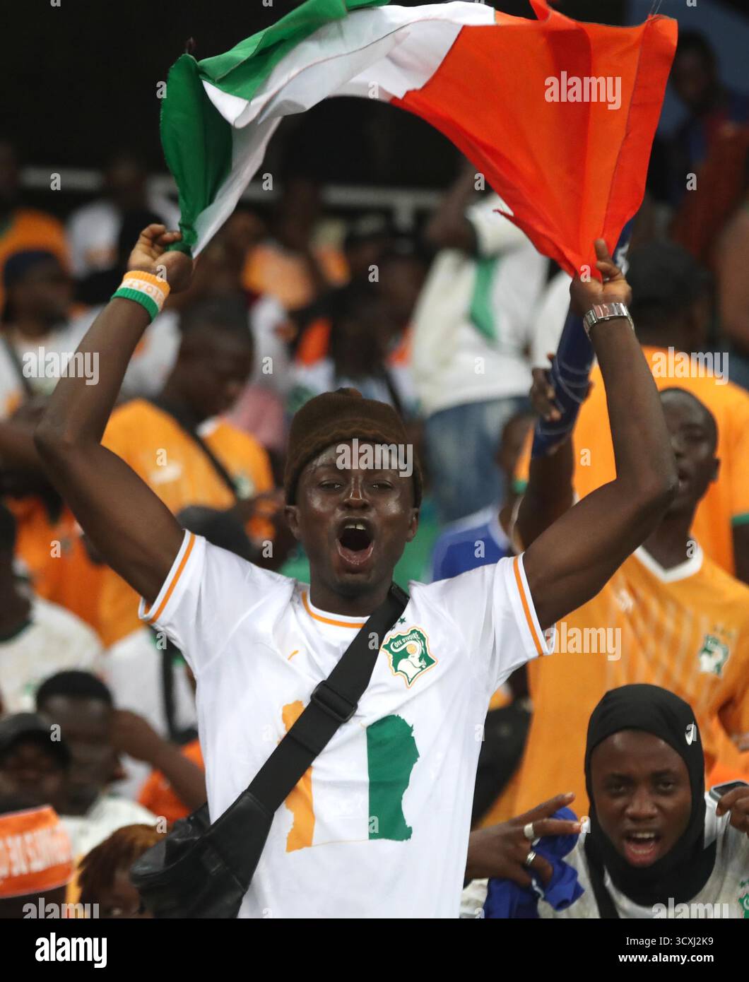 Abidjan, Cote d'Ivoire. 14th Oct, 2025. Supporters of Cote d'Ivoire ...