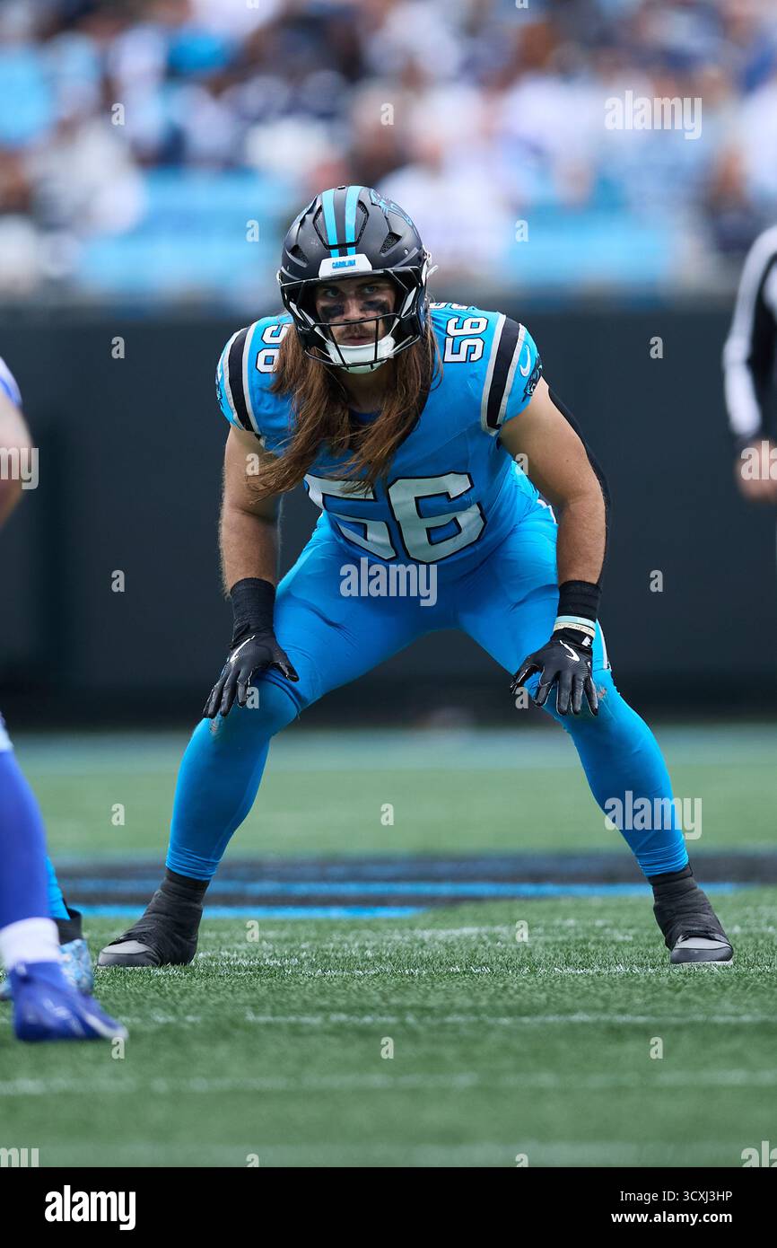 Carolina Panthers linebacker Christian Rozeboom (56) lines up on ...