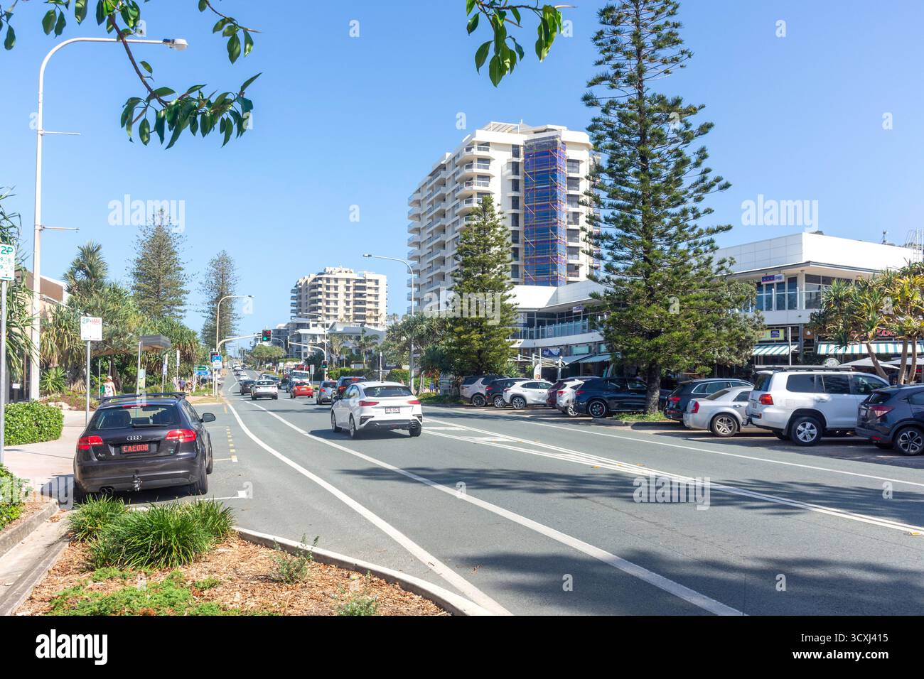 Downtown centre state route 6 coolum beach beachside street high hi-res ...