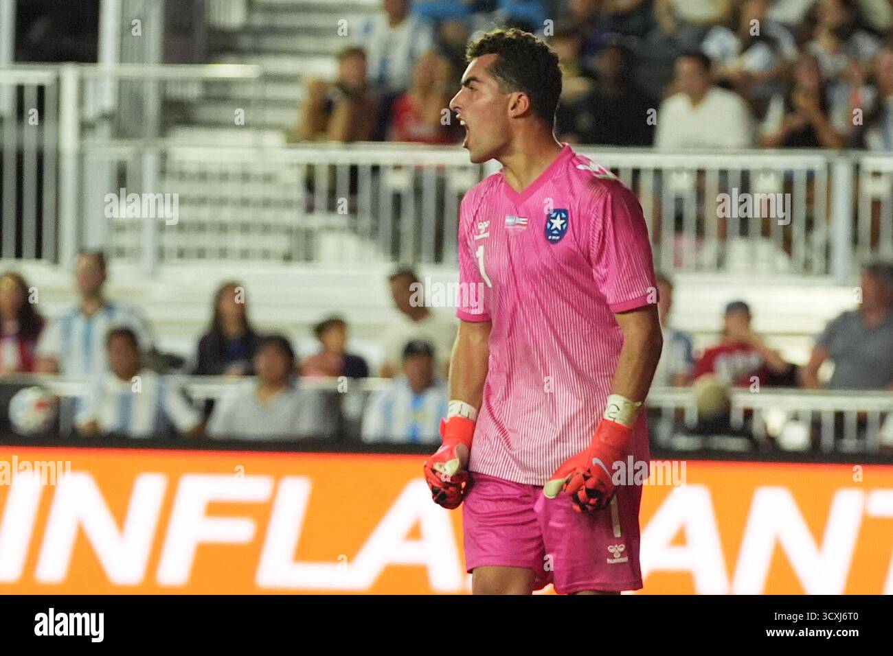 Puerto Rico goalkeeper Sebastian Cutler (1) reacts in frustration after ...