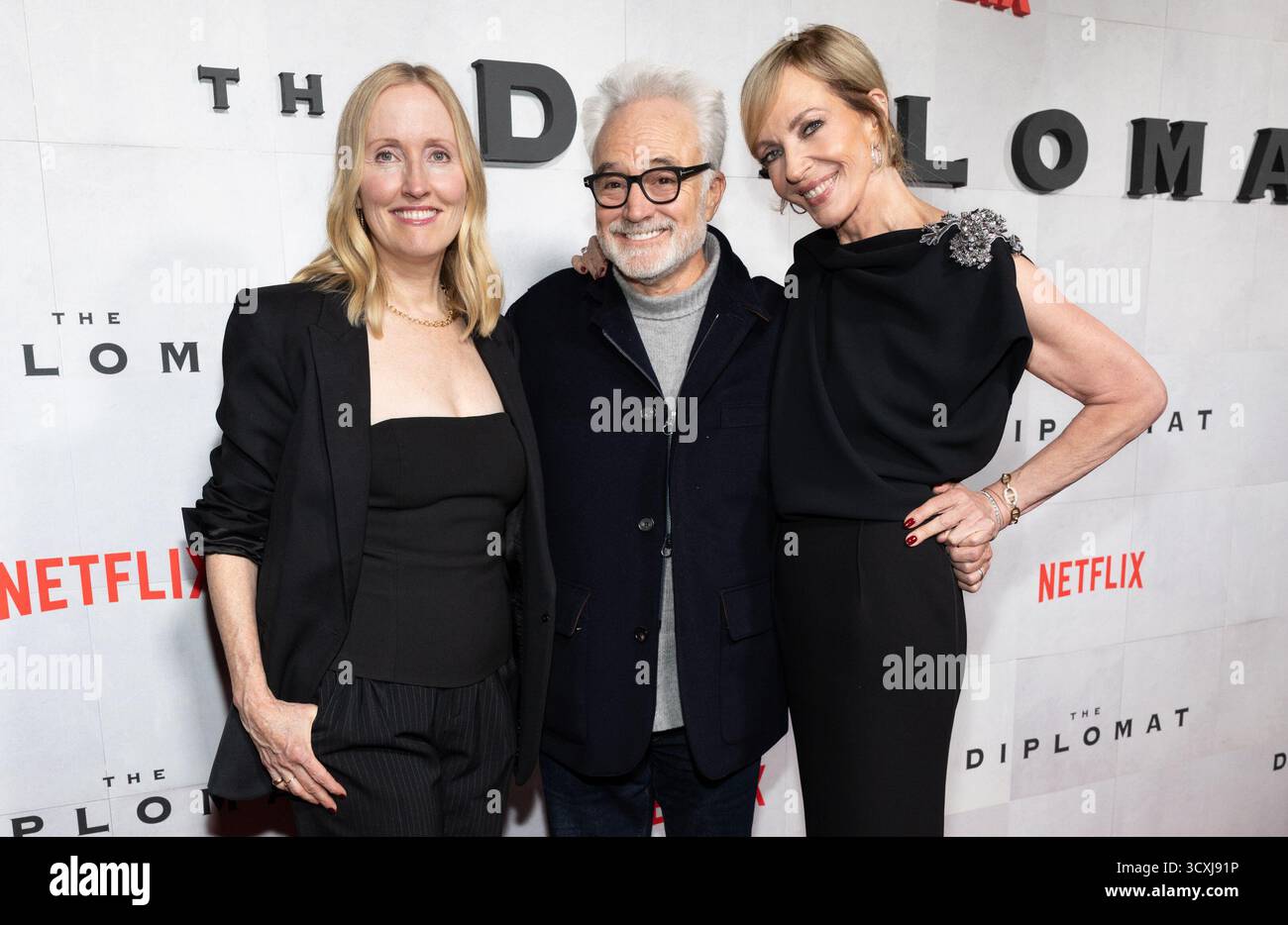 Janel Moloney, from left, Bradley Whitford, and Allison Janney attend ...