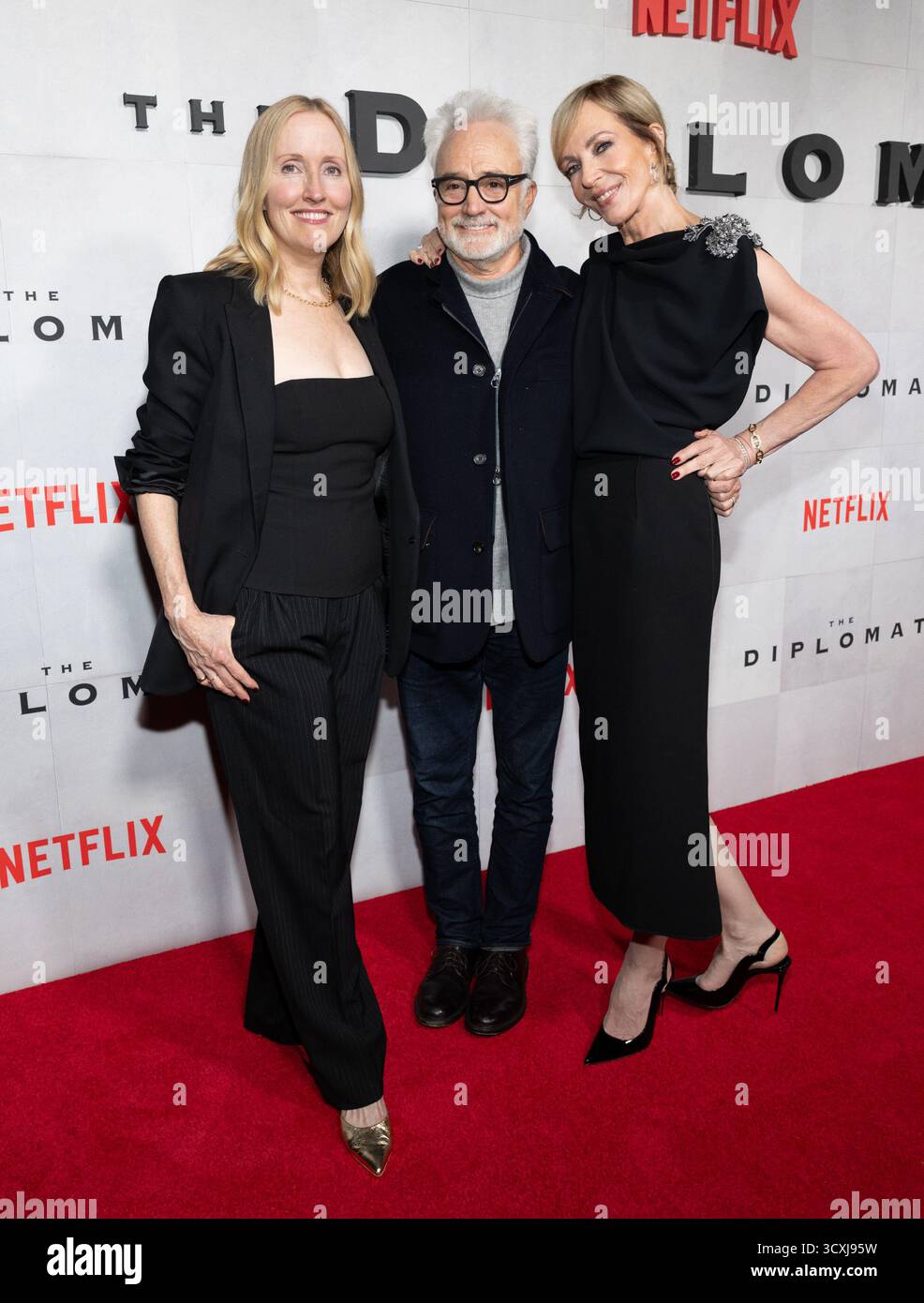 Janel Moloney, from left, Bradley Whitford, and Allison Janney attend ...