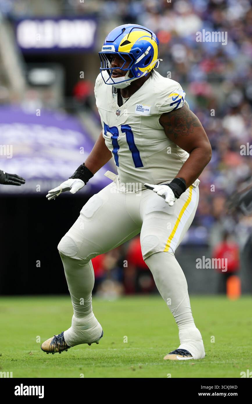 Los Angeles Rams offensive tackle Warren McClendon Jr. (71) in action ...