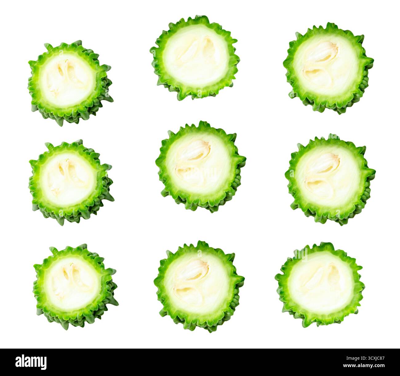 Slices pear green apple Cut Out Stock Images & Pictures - Alamy