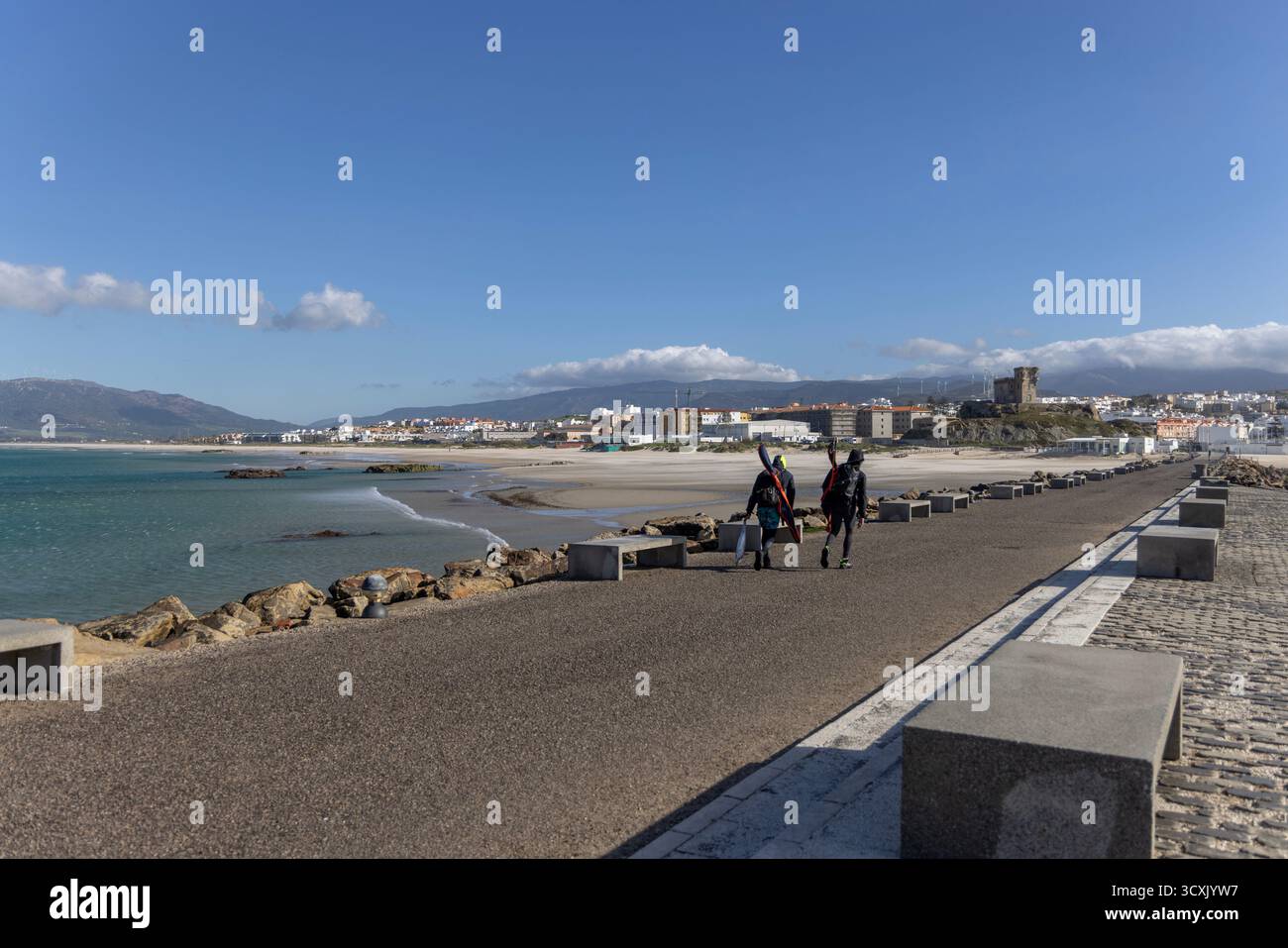 Tarifa, Spain, Andalusia-March 31, 2025: Two seas meeting point (Entre ...