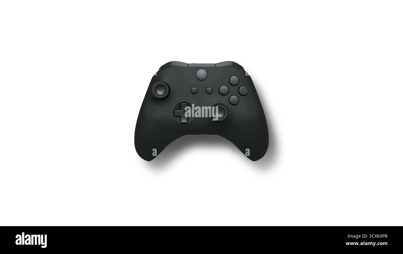 Wireless gaming controller flying in air isolated on white background ...
