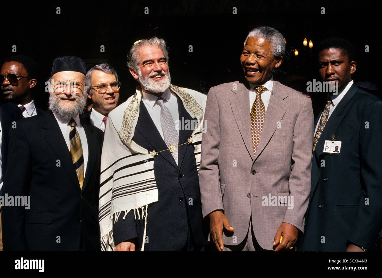 African National Congress President Nelson Mandela, with Chief Rabbi ...