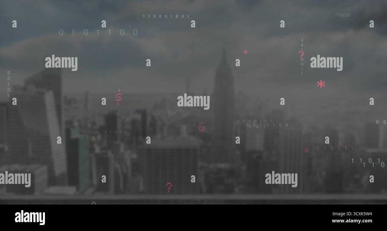 Showcasing central pointed tower among skyline from rooftop, with ...
