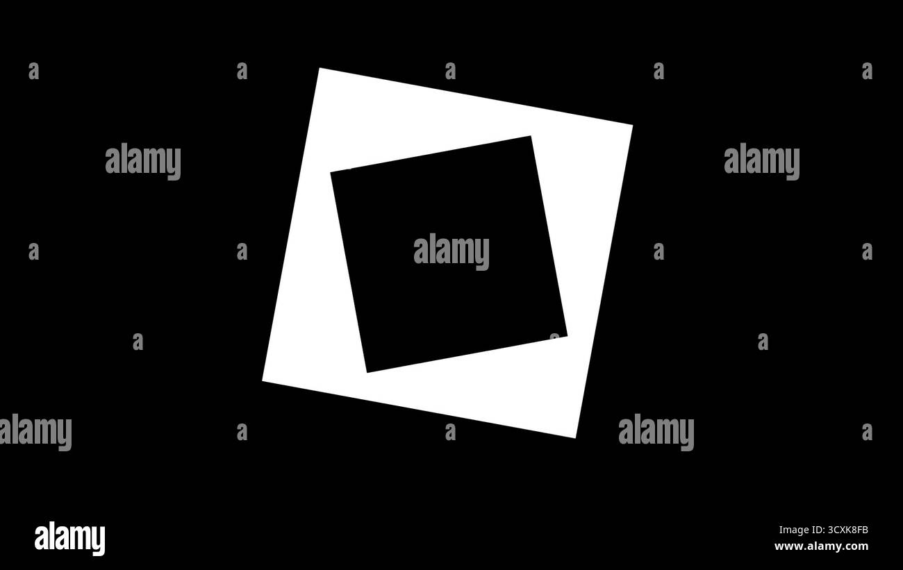 White square rotating and morphing on black background. Motion Stock ...