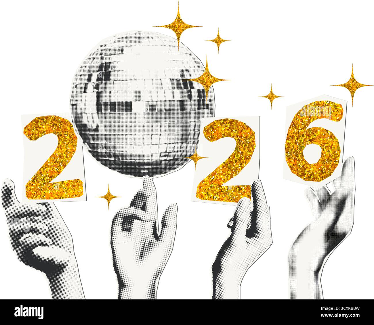 New year banner collage Cut Out Stock Images & Pictures - Alamy