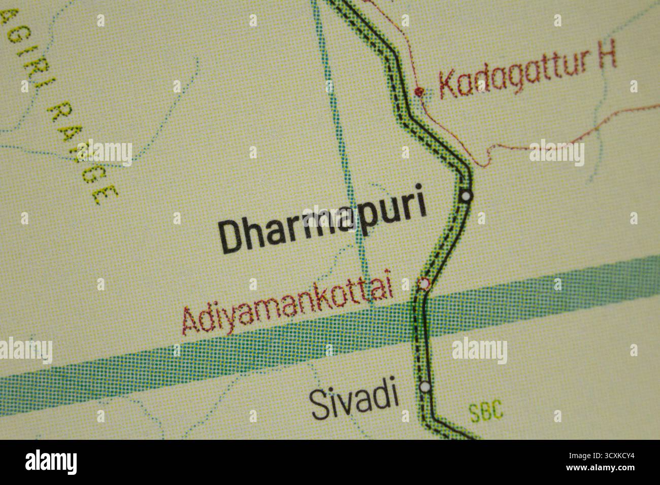 Dharmapuri - India Railways junction schematic transport map train ...