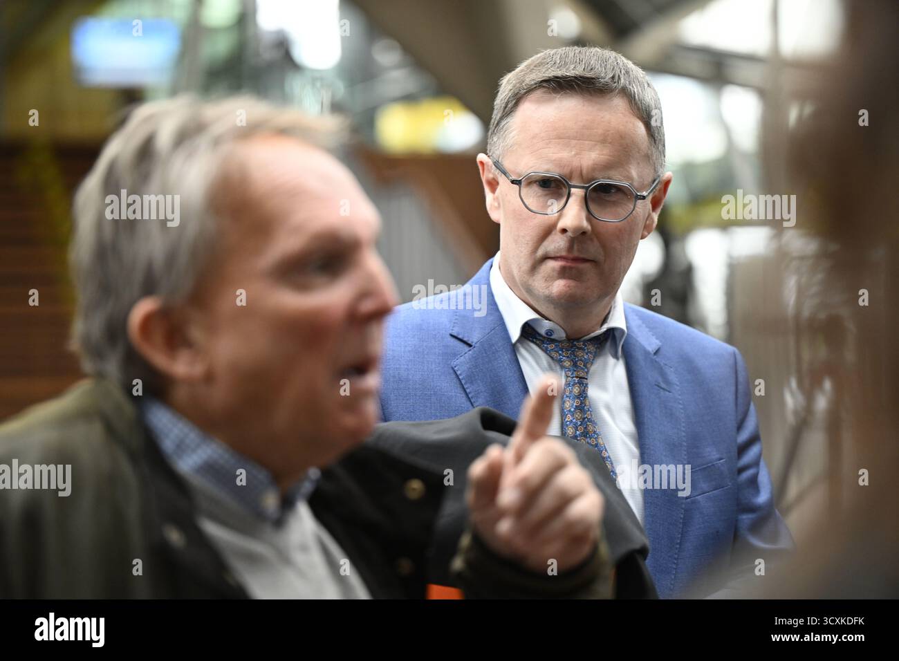 Lawyers Johan Platteau and Koen Blomme talk to the press after a ...