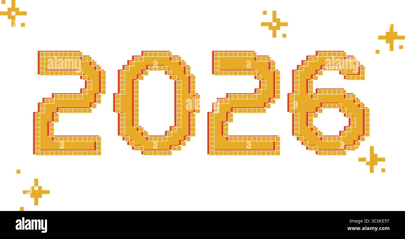 Pixel art numbers Cut Out Stock Images & Pictures - Alamy