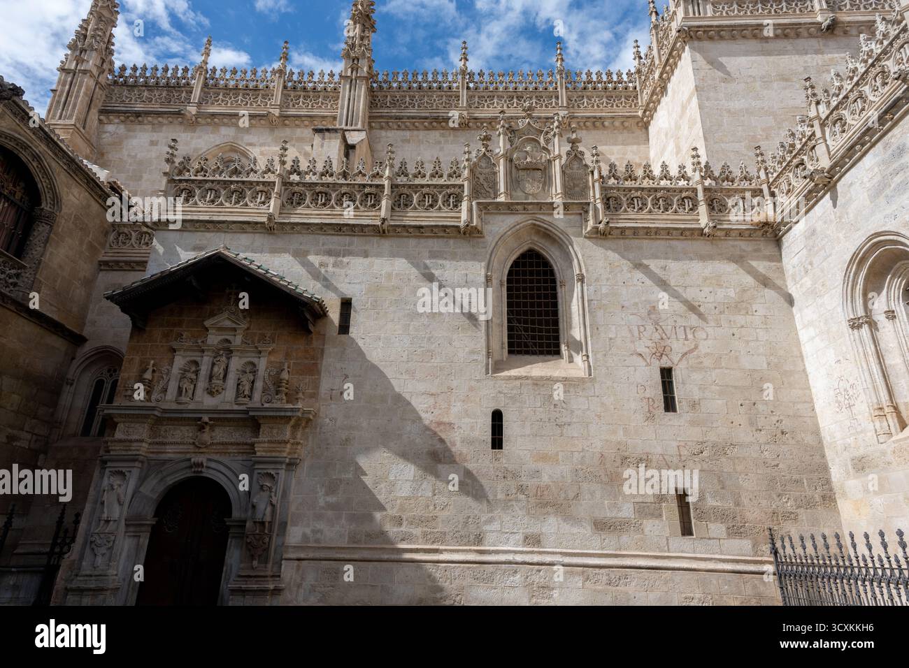 View of the majestic Cathedral of Granada, located in the heart of the ...
