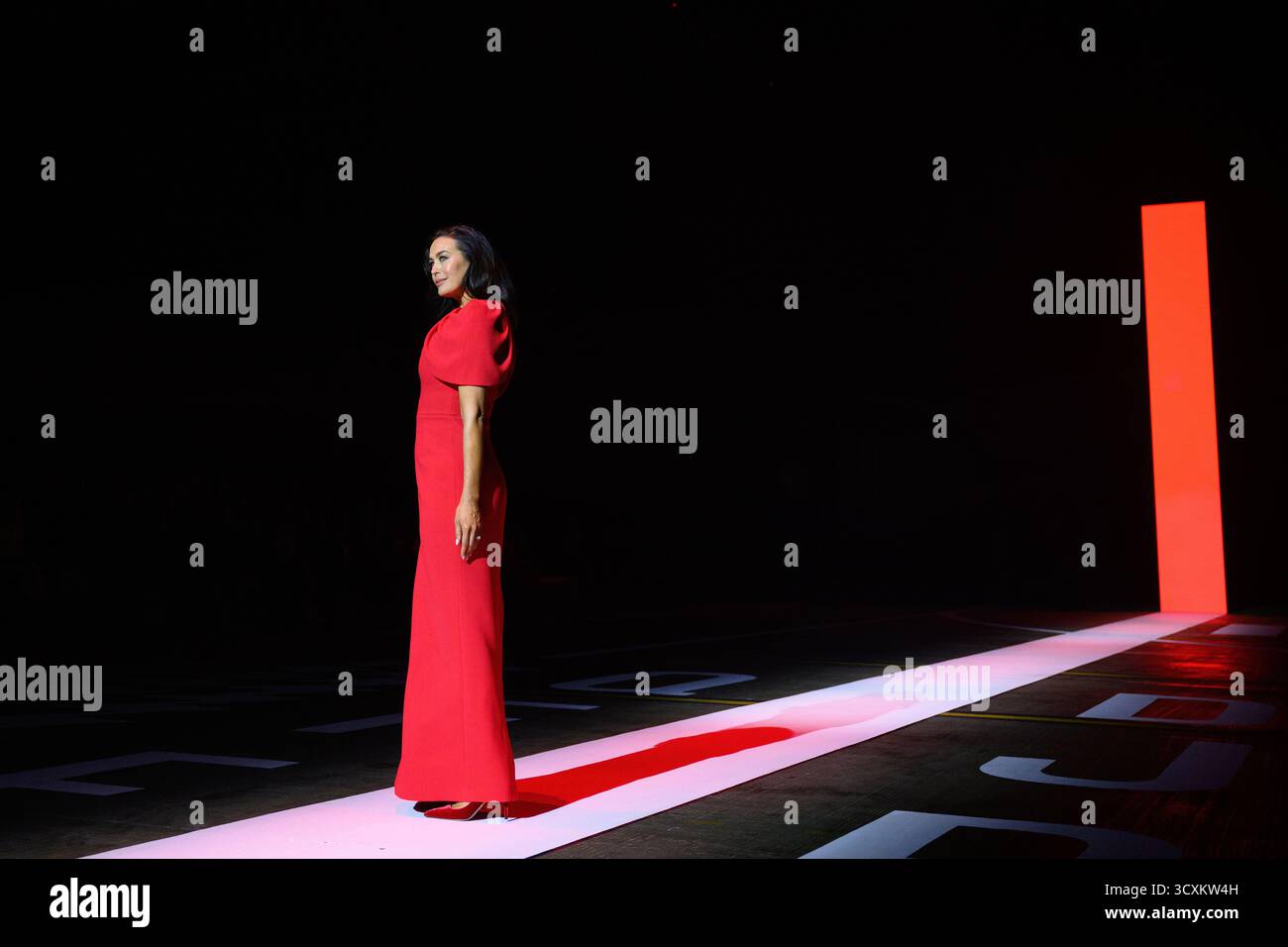 Australian model Megan Gale walks the runway to open the David Jones ...