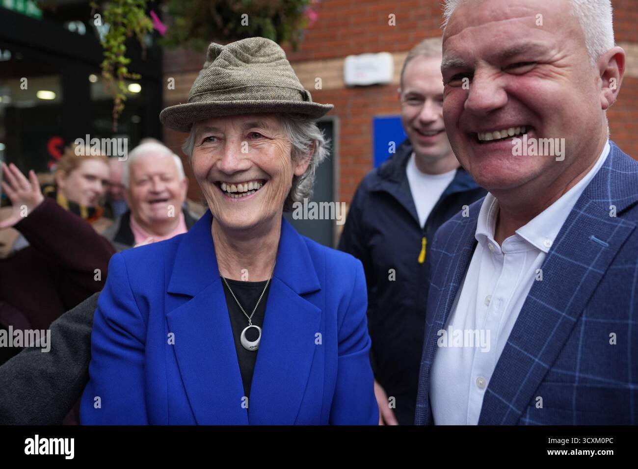 Independent candidate Catherine Connolly puts on a member of the public ...