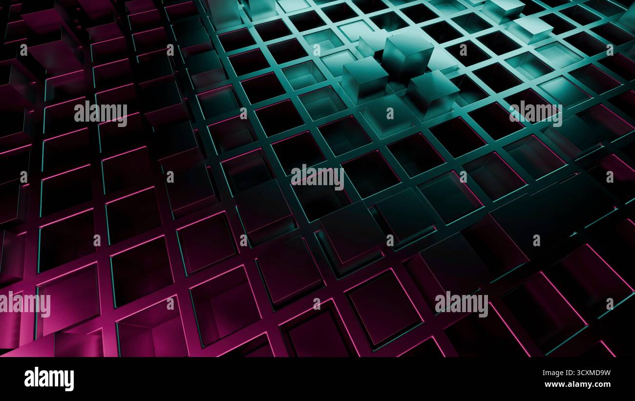 Abstract geometric cubes waving surface hi-res stock photography and ...