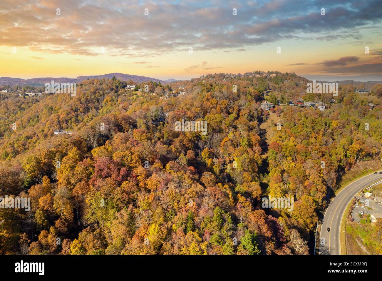 Rural houses between golden woodlands hi-res stock photography and ...