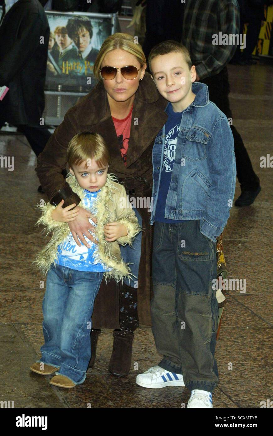 Patsy Kensit and children James Kerr Jr and Lennon Francis Gallagher arriving at the world ...