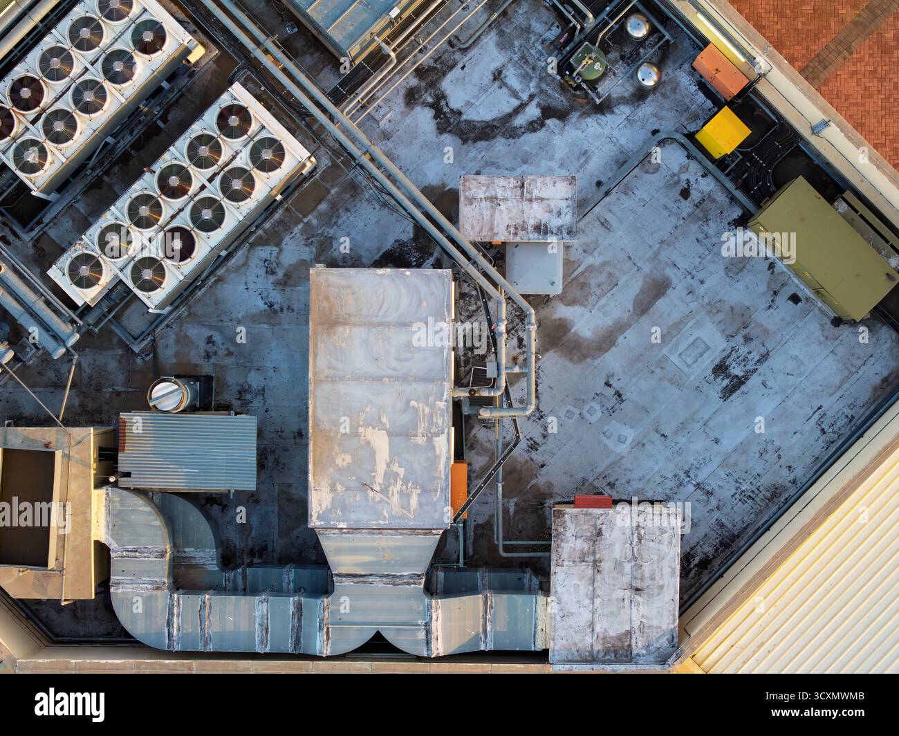 Ventilation heating and air conditioning at building rooftop hvac hi ...