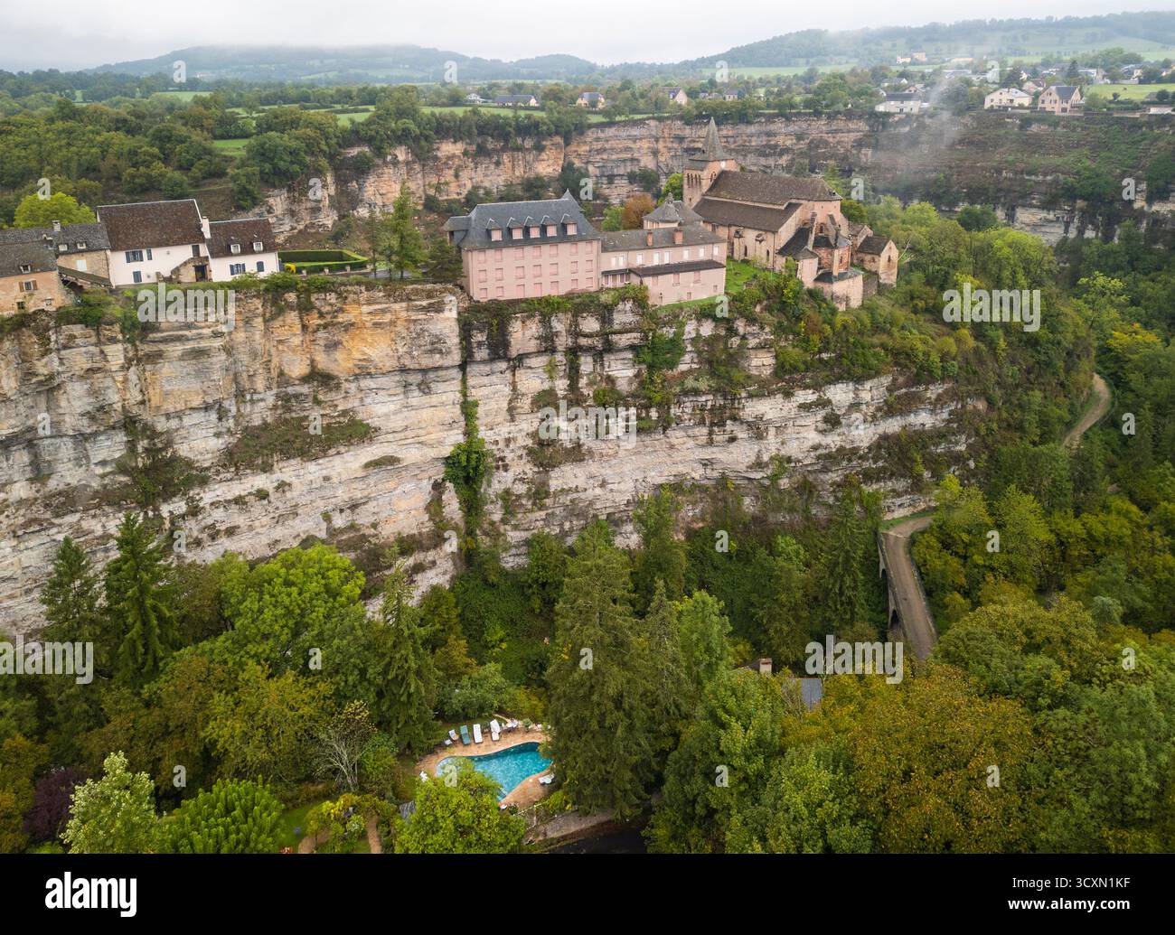 Aerial view of Bozouls Canyon, Trou de Bozouls, Aveyron, France Stock ...