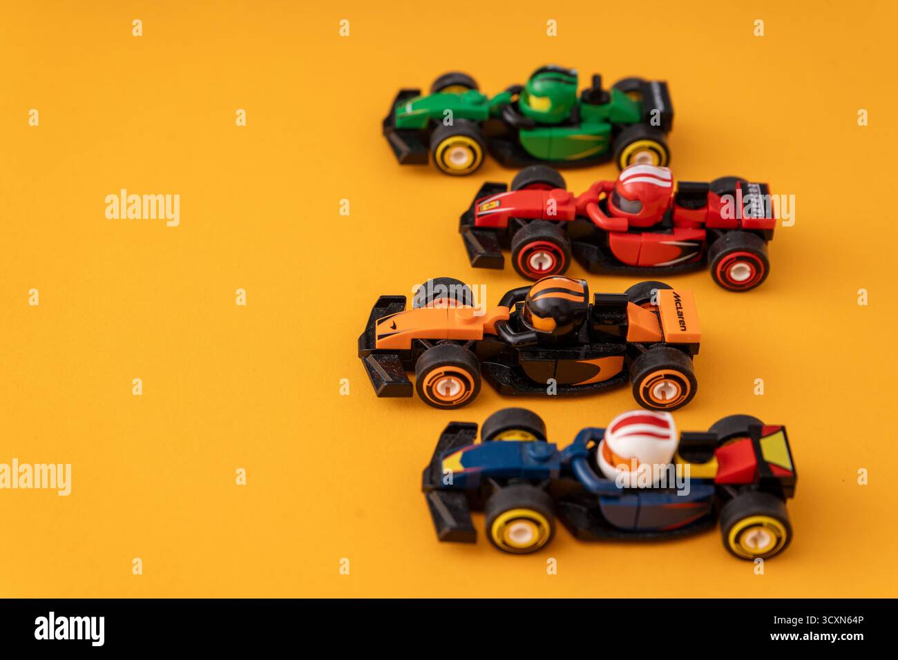 Ukraine, Kyiv - September 18, 2025: Toy car Formula 1 Lego set. Ferrari ...