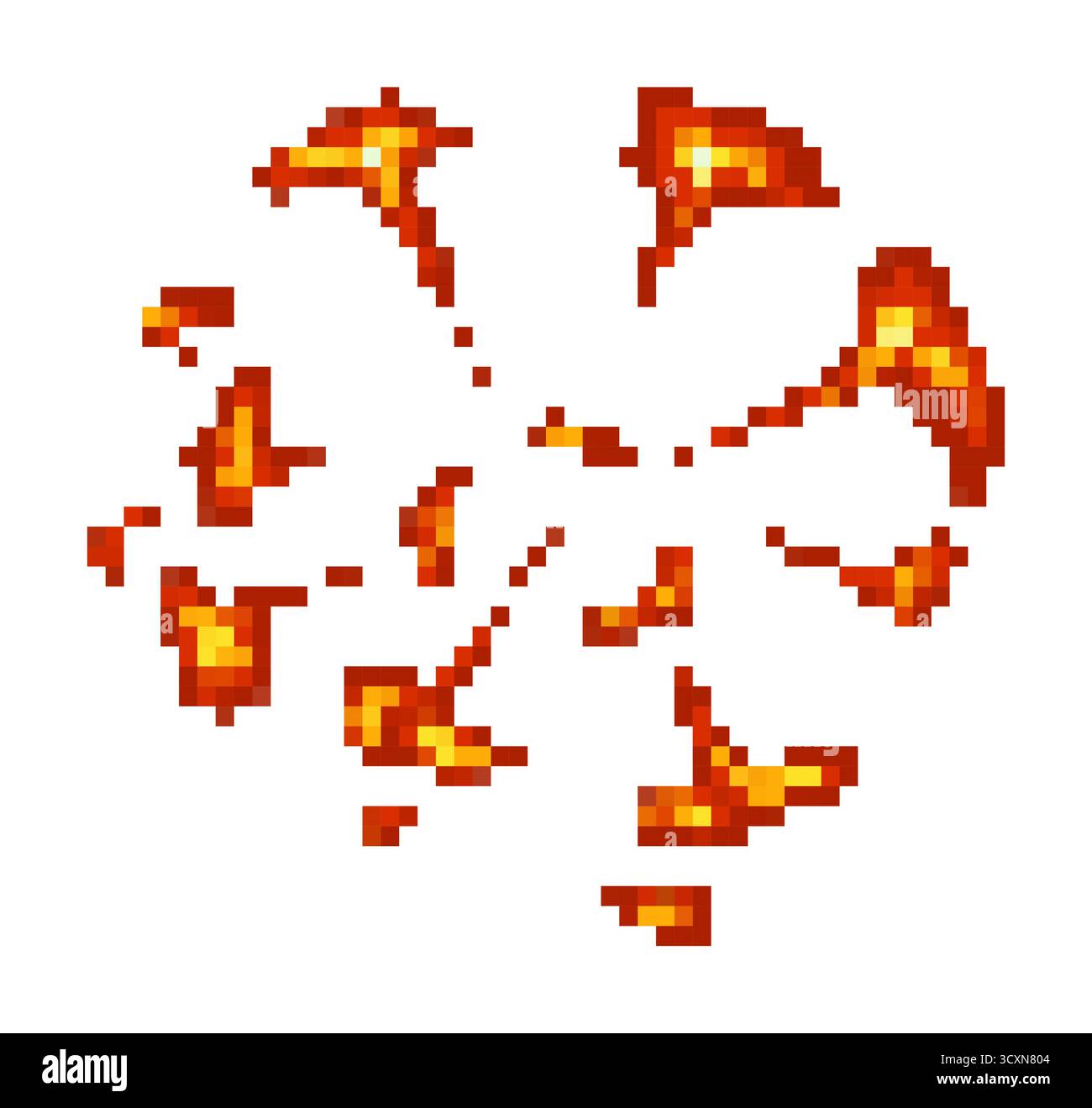 Pixelated retro animation Cut Out Stock Images & Pictures - Alamy