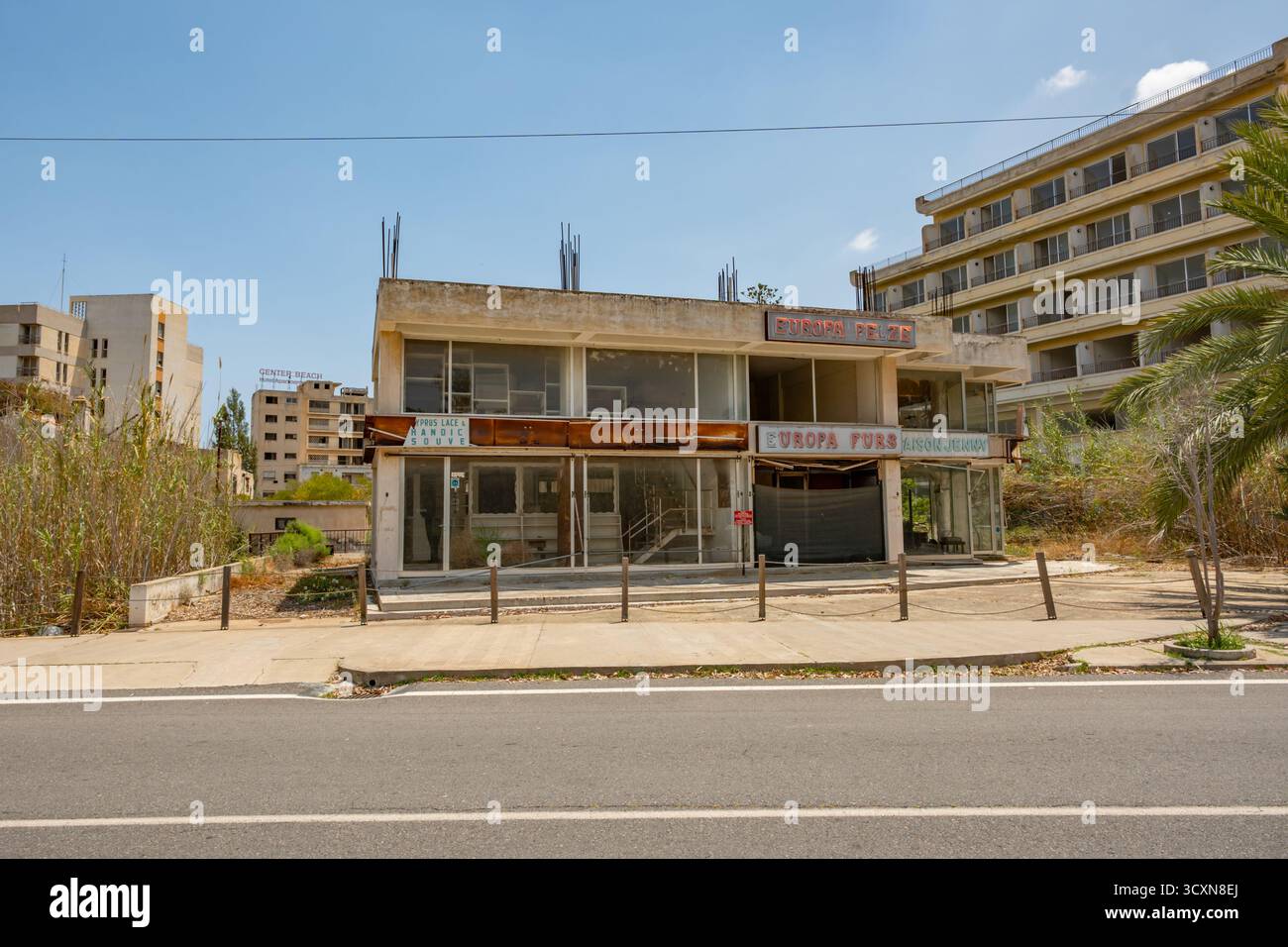 the Varosha area of Famagusta North Cyprus. A town abandoned after the ...