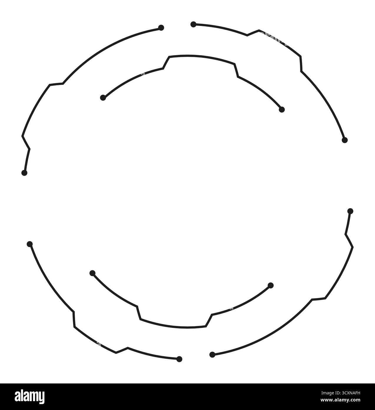 Futuristic cyber circuit design with circular geometry Stock Vector ...