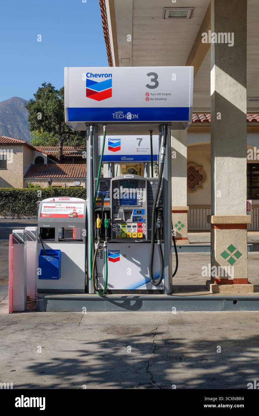 Chevron gas station pump, California, USA Stock Photo - Alamy