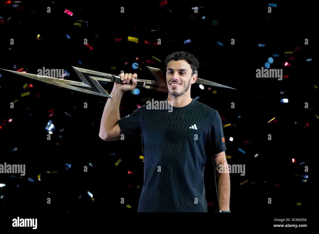 Argentine Tennis Player Francisco Cerundolo receiving his trophy after ...