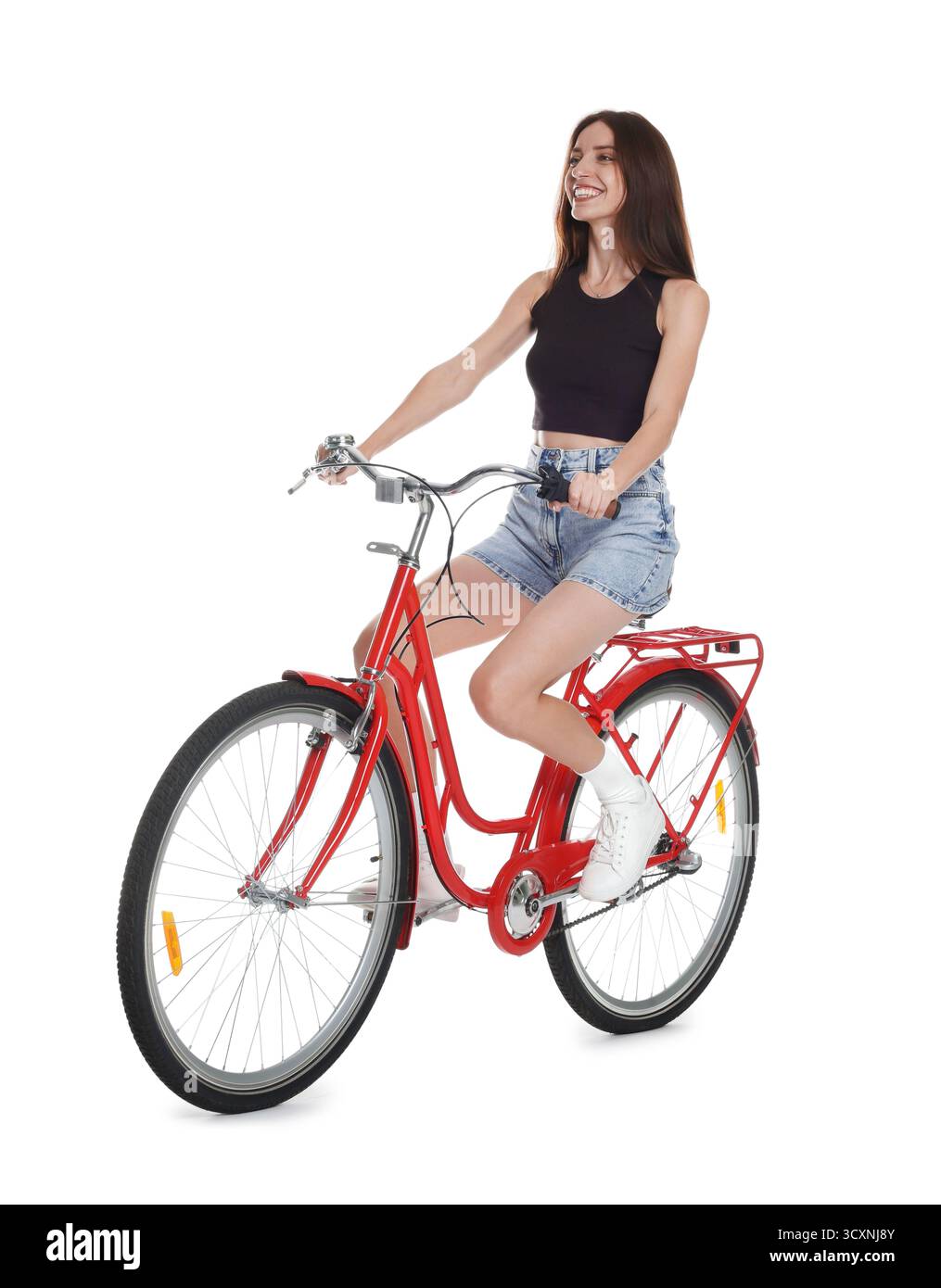 Attractive woman riding white Cut Out Stock Images & Pictures - Alamy