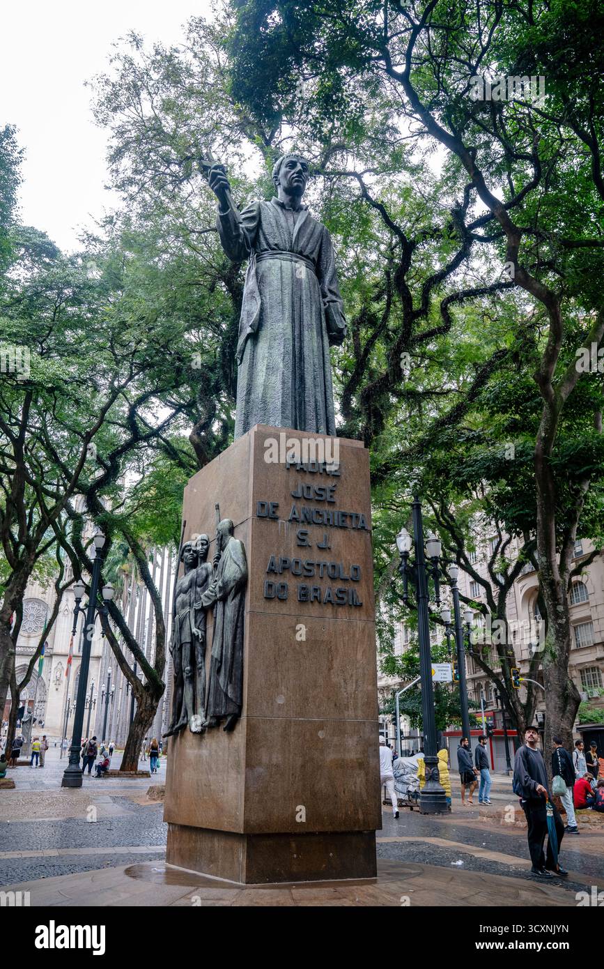 The statue of Father José de Anchieta, known as the “Apostle of Brazil ...