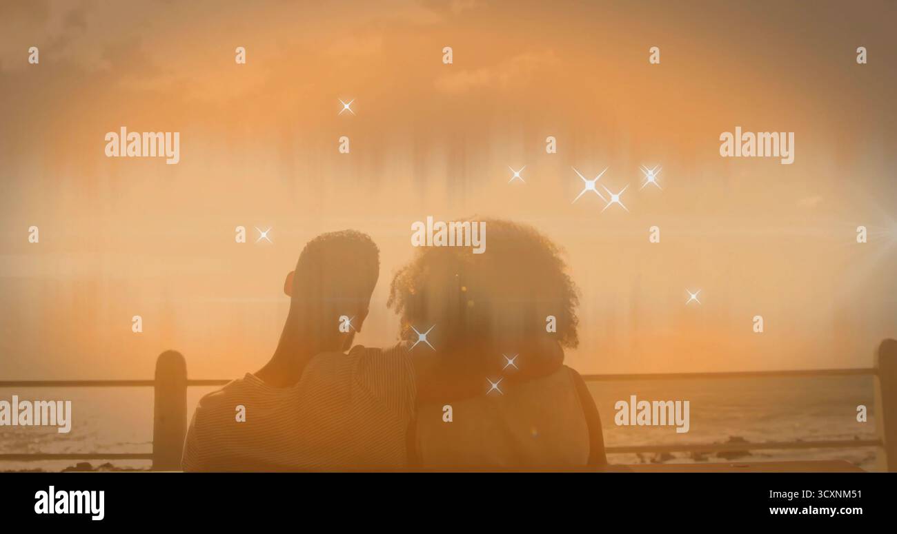 Hugging couple leaning seaside hi-res stock photography and images - Alamy
