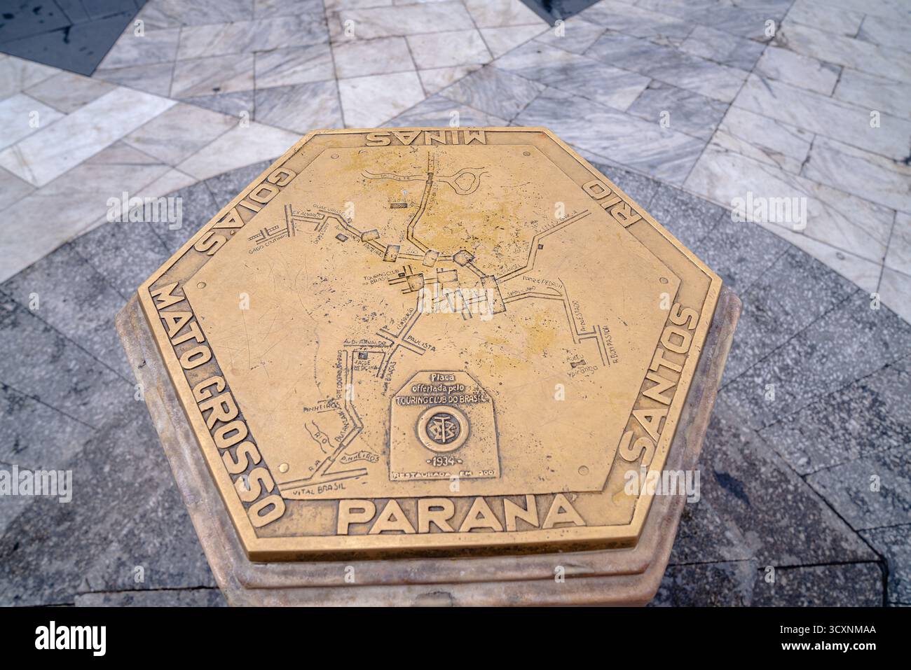 Top view of Marco Zero, a hexagonal historical monument marking the ...