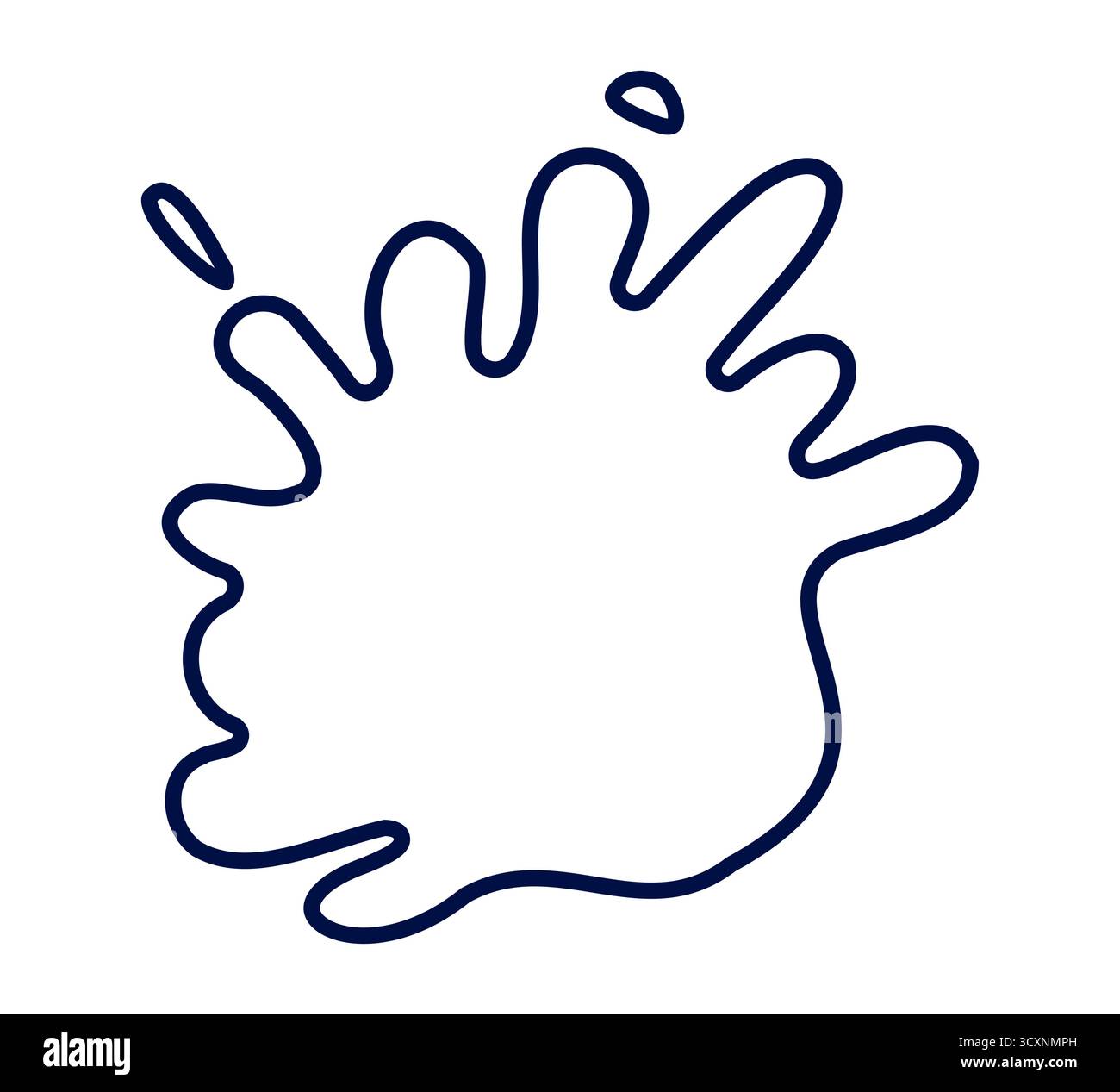 Abstract splash design in navy blue on white background Stock Vector ...