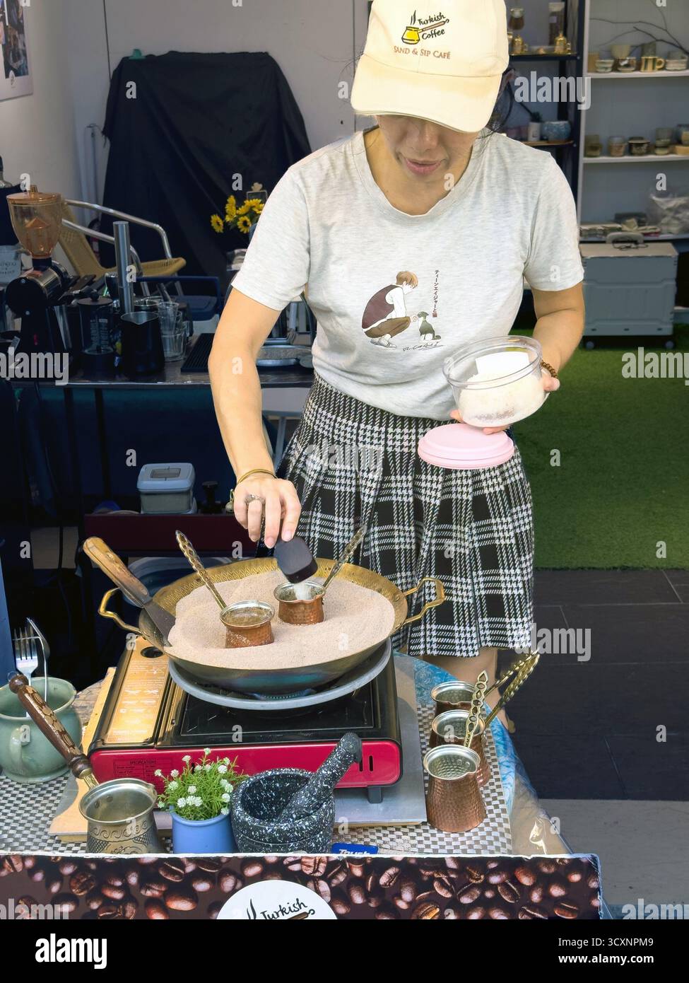 Barista making coffee in bustling hi-res stock photography and images ...