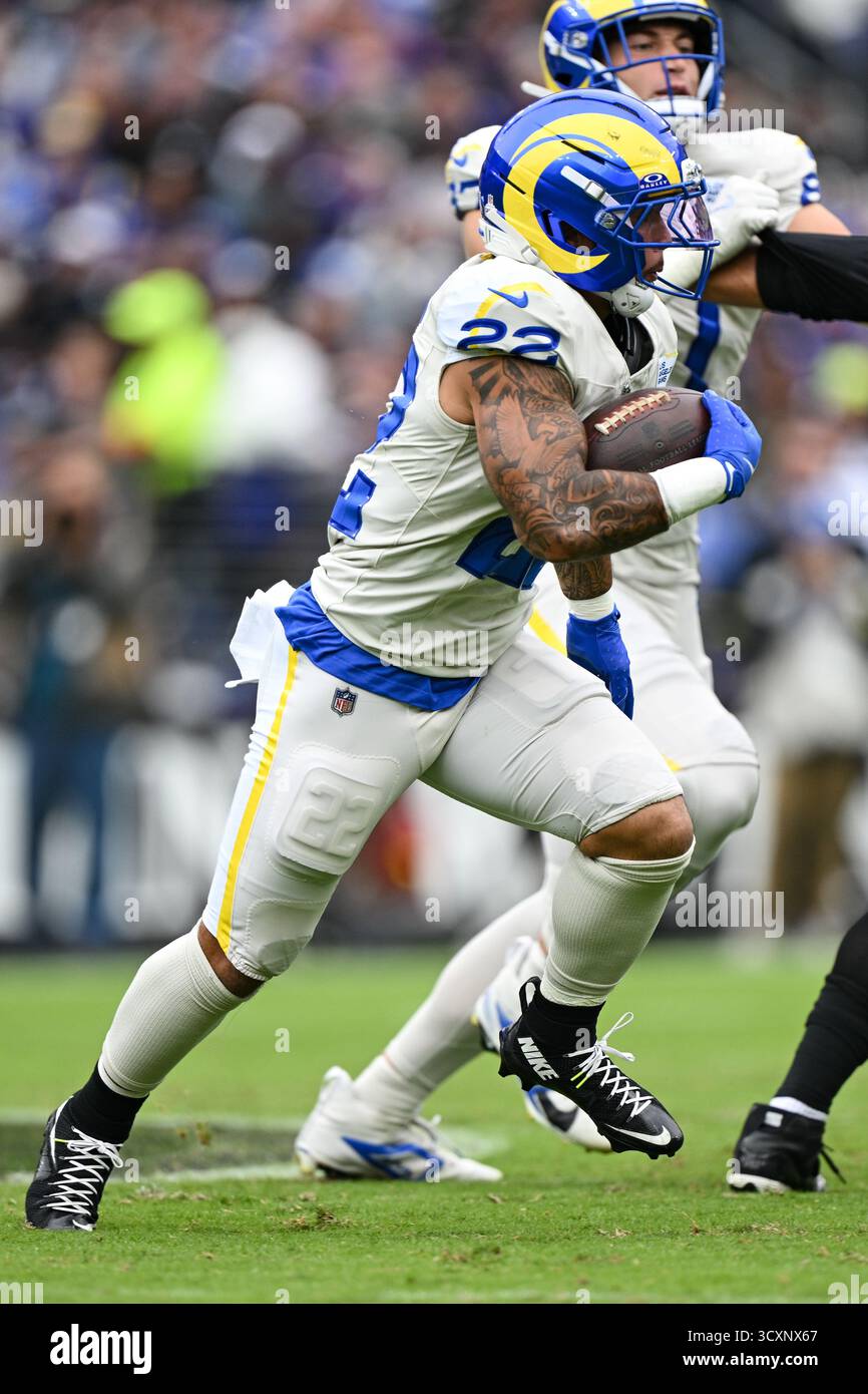 Los Angeles Rams running back Blake Corum (22) runs the ball during the ...