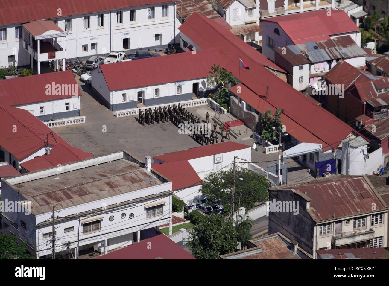Soldiers parade inside a barracks in Antananarivo, Madagascar ...