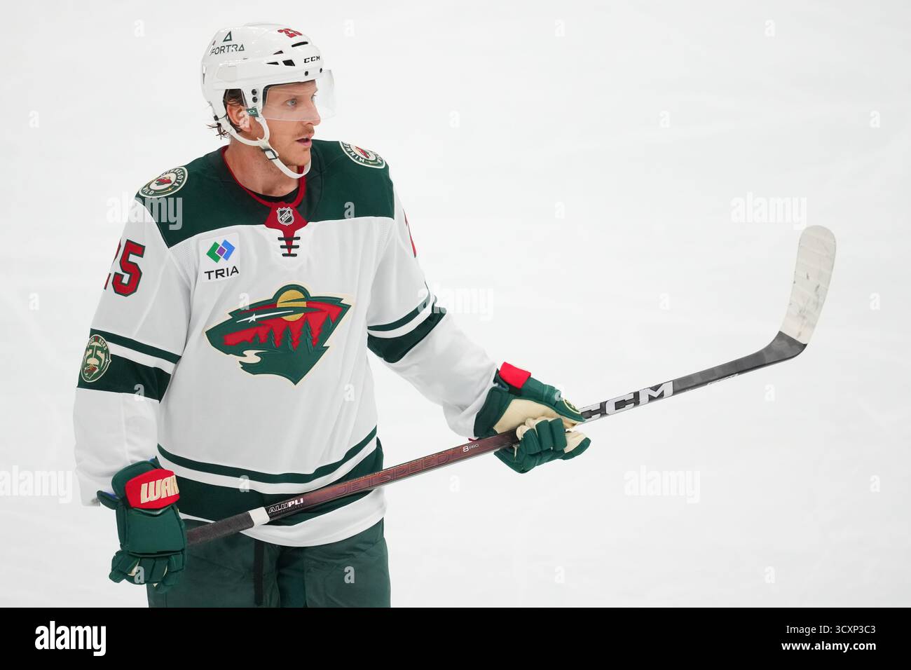 Minnesota Wild defenseman Jonas Brodin looks on during the third period ...